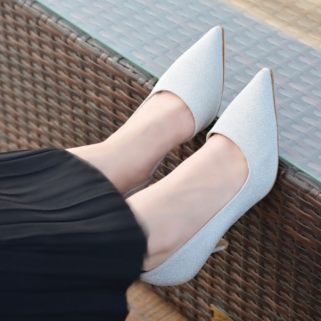Fiona Pencil Heels - Silver – Ovolo Shoes